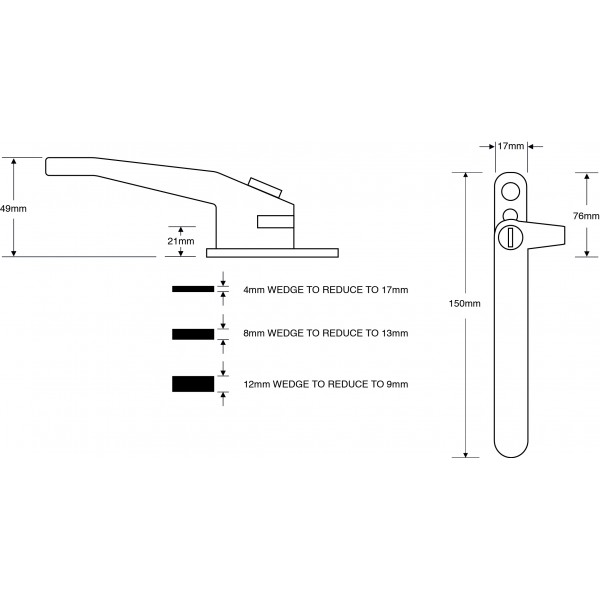 Universal Replacement Cockspur Window Handle
